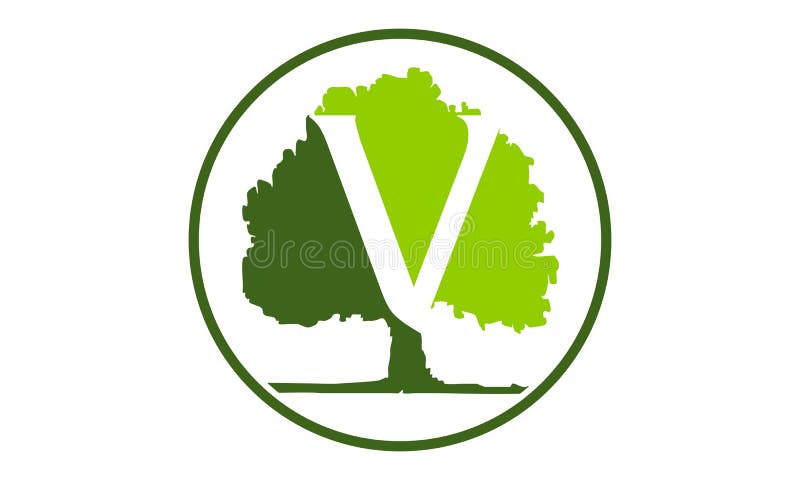 Oak Tree Letter V stock vector. Illustration of business - 104225654