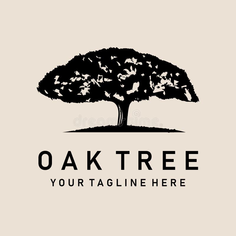 Oak Tree Line Art Logo, Icon and Symbol, Vector Illustration Design ...