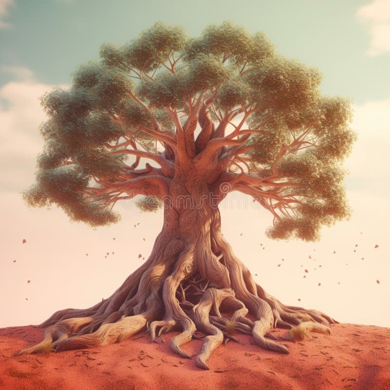 Oak Tree and Roots - Grounded in Faith Stock Illustration ...
