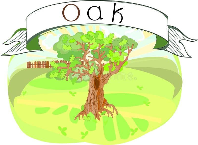 Oak-tree with title stock vector. Illustration of titles - 48262585