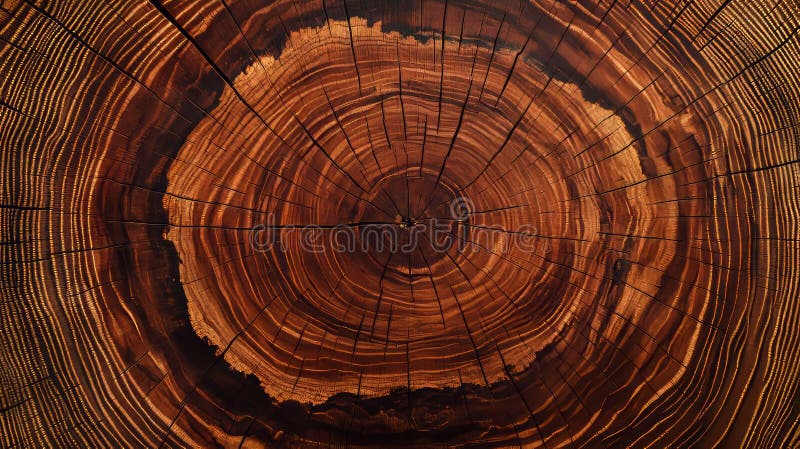 Oak Tree Trunk, Trunk Cut into a Surface with Warm Dark Brown Tones and ...
