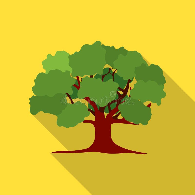 Oak Vector Icon in Flat Style for Web Stock Vector - Illustration of ...