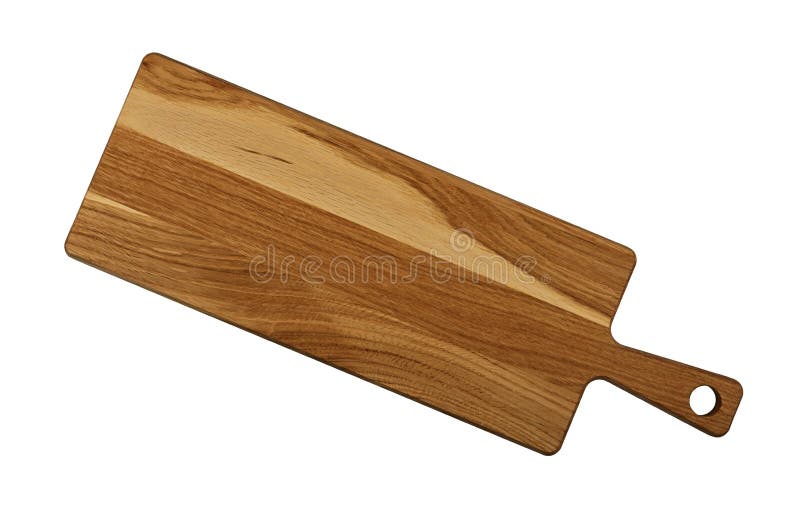 Oak Wood Cutting Board Isolated on White Stock Image - Image of closeup ...