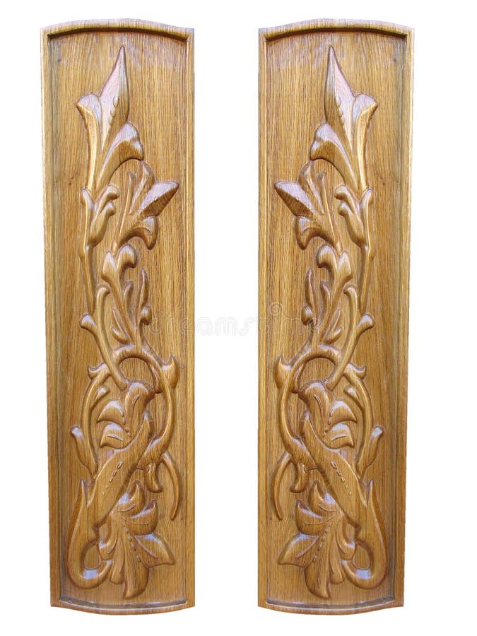 Oak Wooden Floral Pattern Decorative Panels Stock Photo - Image of ...