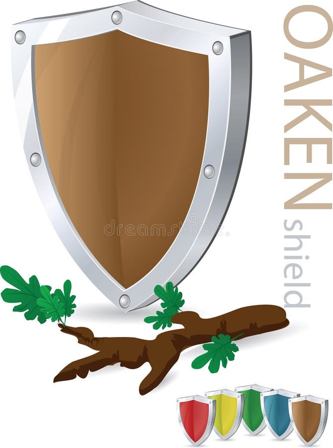 Oaken shield stock vector. Illustration of infantry, knights - 13263586