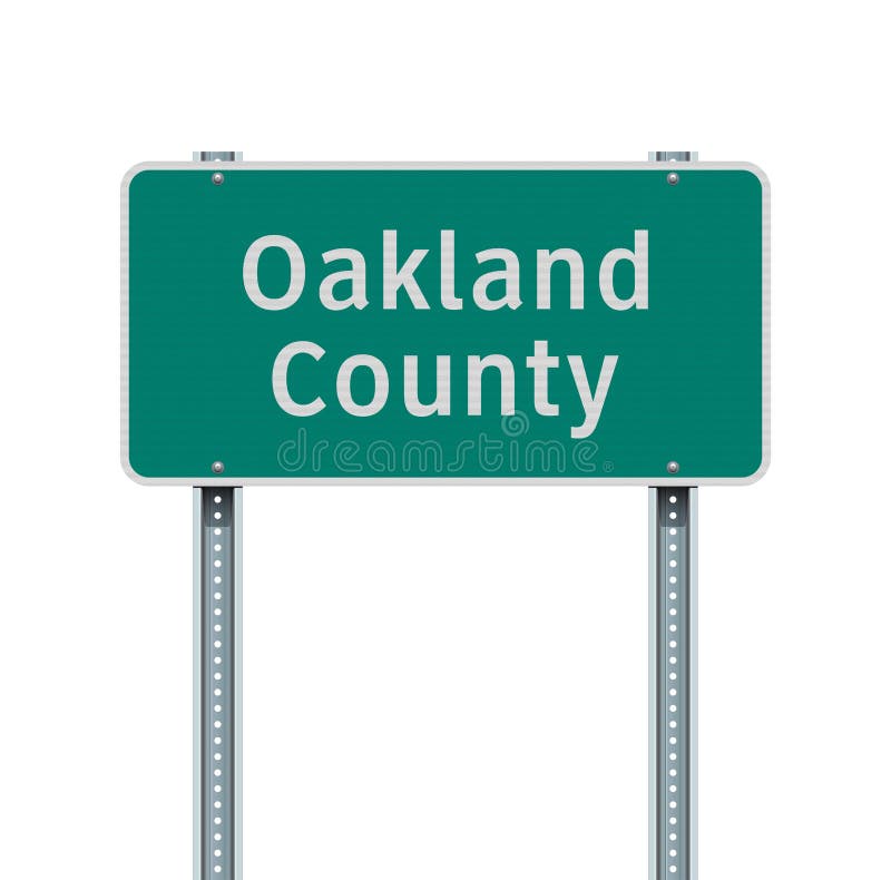 Oakland County road sign stock vector. Illustration of signpost - 174292517