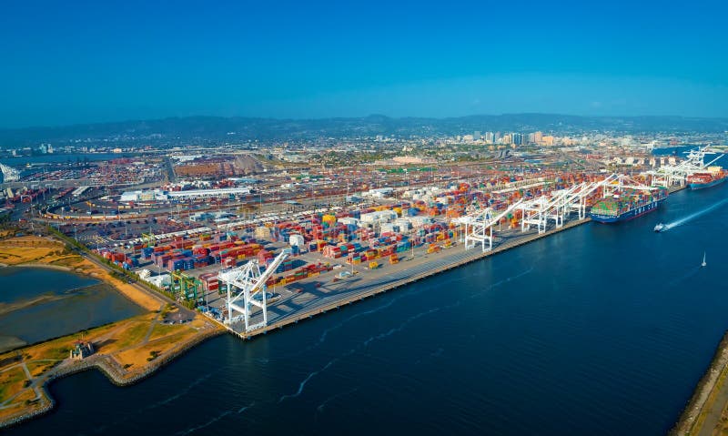 Oakland Harbor Port Terminal Stock Image - Image of high, oakland ...