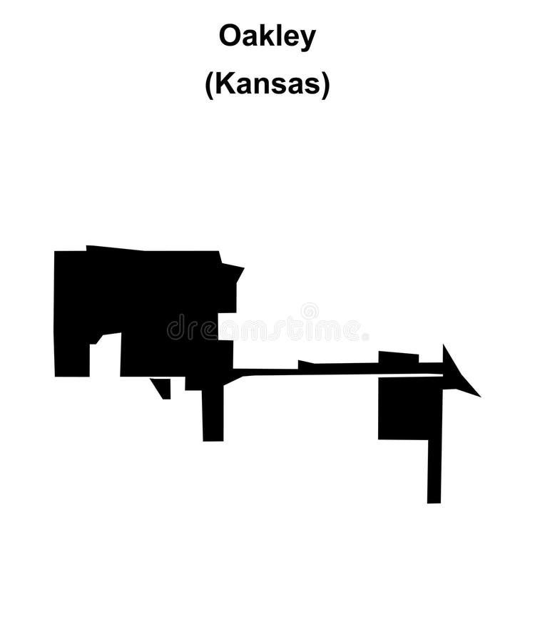 Oakley outline map stock vector. Illustration of tourism - 387289501