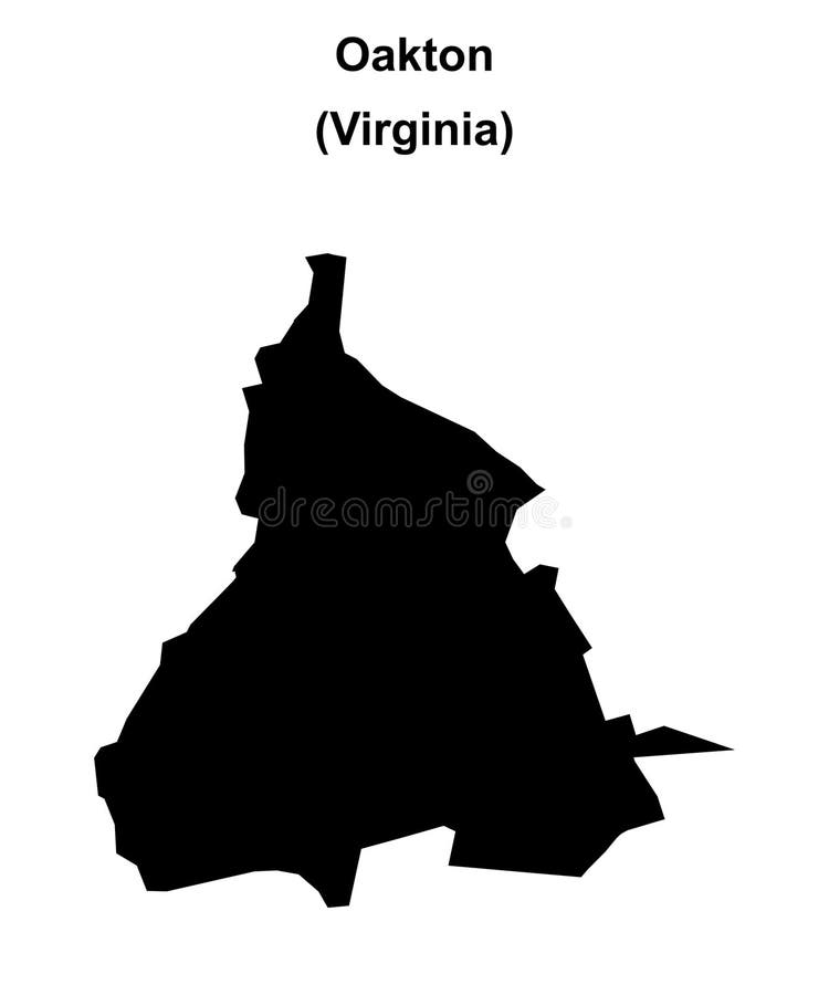 Oakton outline map stock vector. Illustration of area - 357618331