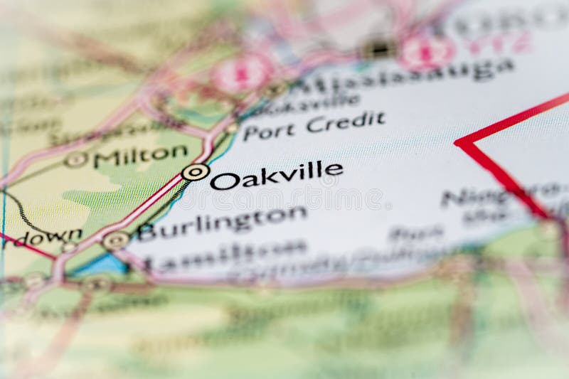 Oakville, Canada Highlighted on a World Map Stock Photo - Image of ...