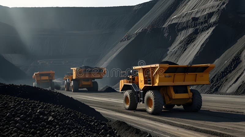 A Oal Mining Operation with Massive Digging Machines and Conveyor ...