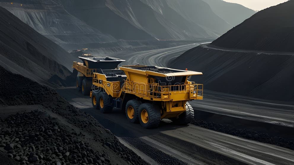 A Oal Mining Operation with Massive Digging Machines and Conveyor ...