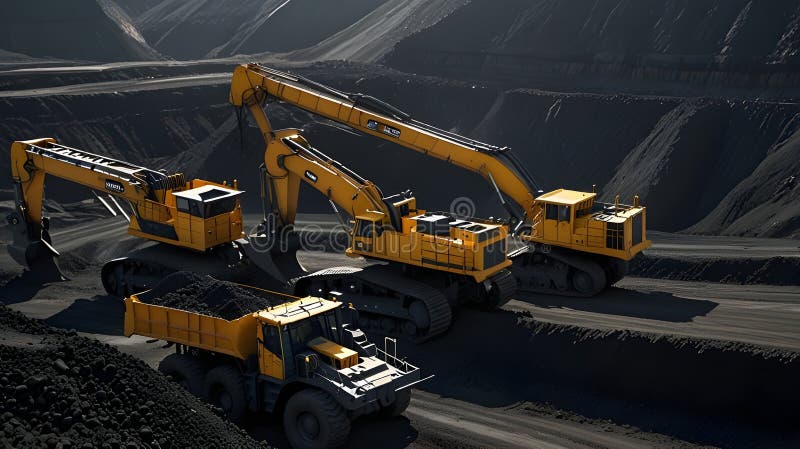 A Oal Mining Operation with Massive Digging Machines and Conveyor ...