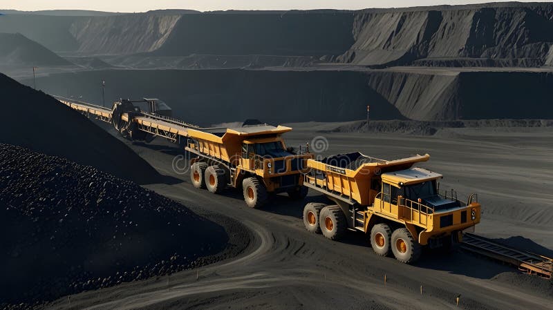 A Oal Mining Operation with Massive Digging Machines and Conveyor ...