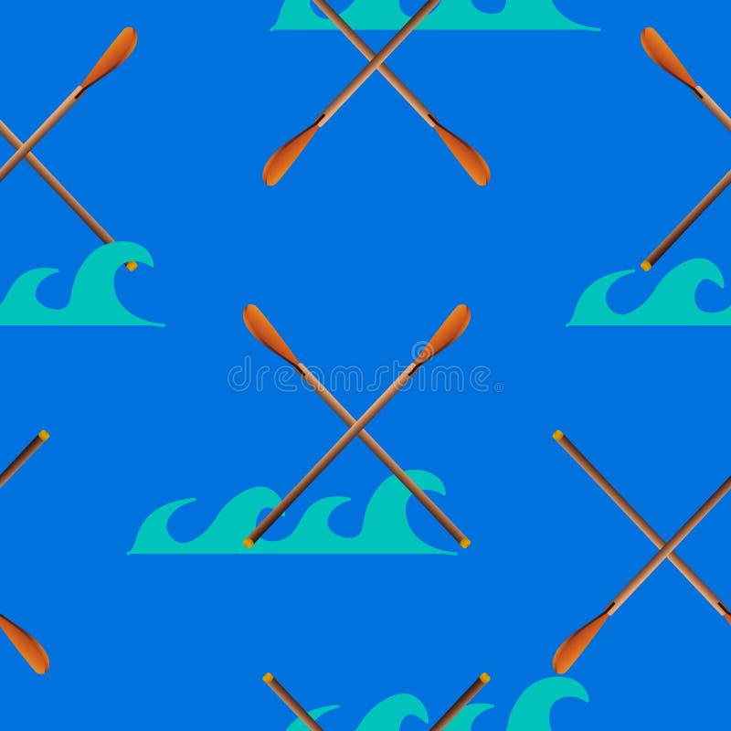 Oars Crossed in Realistic Style. Seamless Pattern Stock Illustration ...