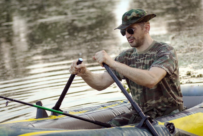 Oarsman on Lake Hayes on a Stormy Day Stock Image - Image of vacations ...