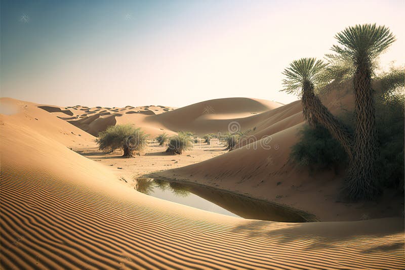 Oasis in the desert stock photo. Image of grass, climate - 267511016