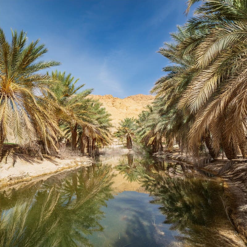 Oasis in the Desert, AI Generated Stock Illustration - Illustration of ...