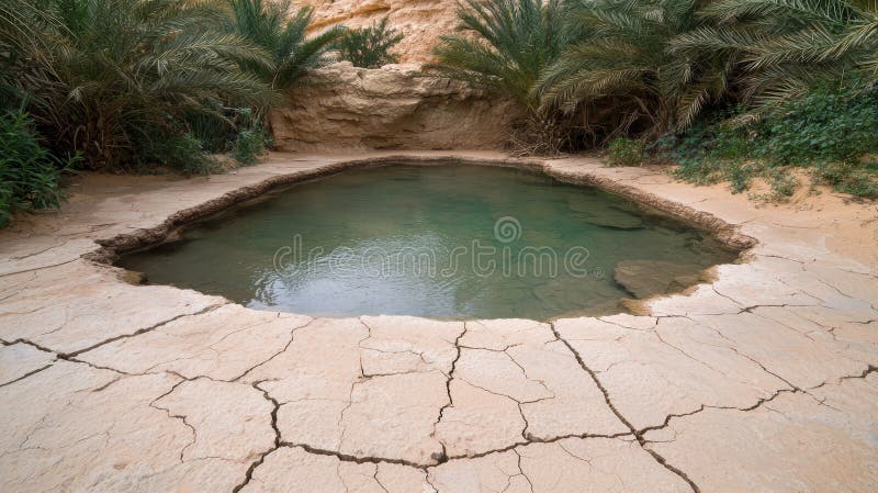 Desert Pool with Concrete Arches and Float Stock Illustration ...