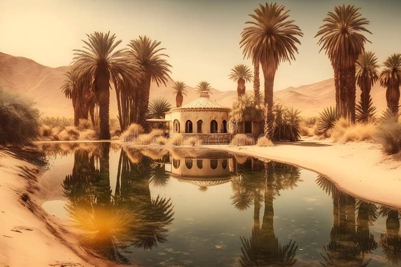 Oasis in the Desert. Neural Network AI Generated Stock Image - Image of ... Oasis in the Desert. Neural Network AI Generated Stock Image - Image of ...