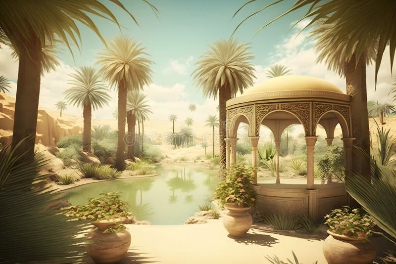 Oasis in the Desert. Neural Network AI Generated Stock Image - Image of ... Oasis in the Desert. Neural Network AI Generated Stock Image - Image of ...