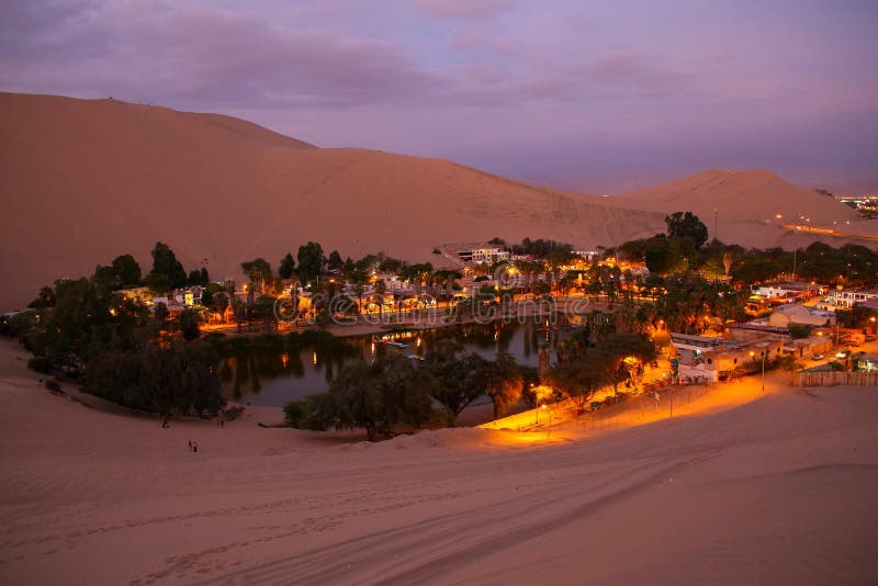 Oasis of Huacachina, Ica Region, Peru. Stock Image - Image of peru ...