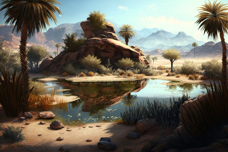 Oasis in a desert stock photo. Image of oasis, heat - 272772208