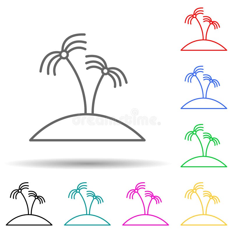 Oasis Multi Color Set Icon. Simple Thin Line, Outline Vector Of ... Oasis Multi Color Set Icon. Simple Thin Line, Outline Vector Of ...