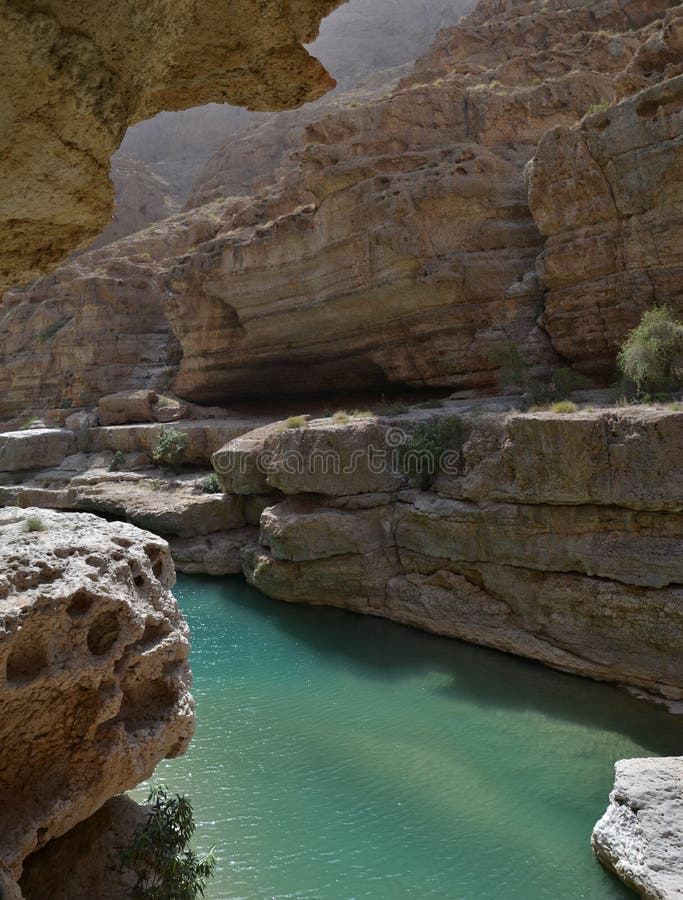 Oasis in Omam stock image. Image of rocks, blue, oasis - 98998919