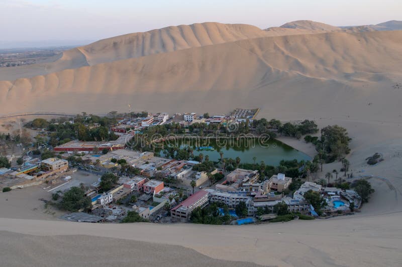 Oasis Town Huacachina in Peru Stock Image - Image of dunes, travel ...