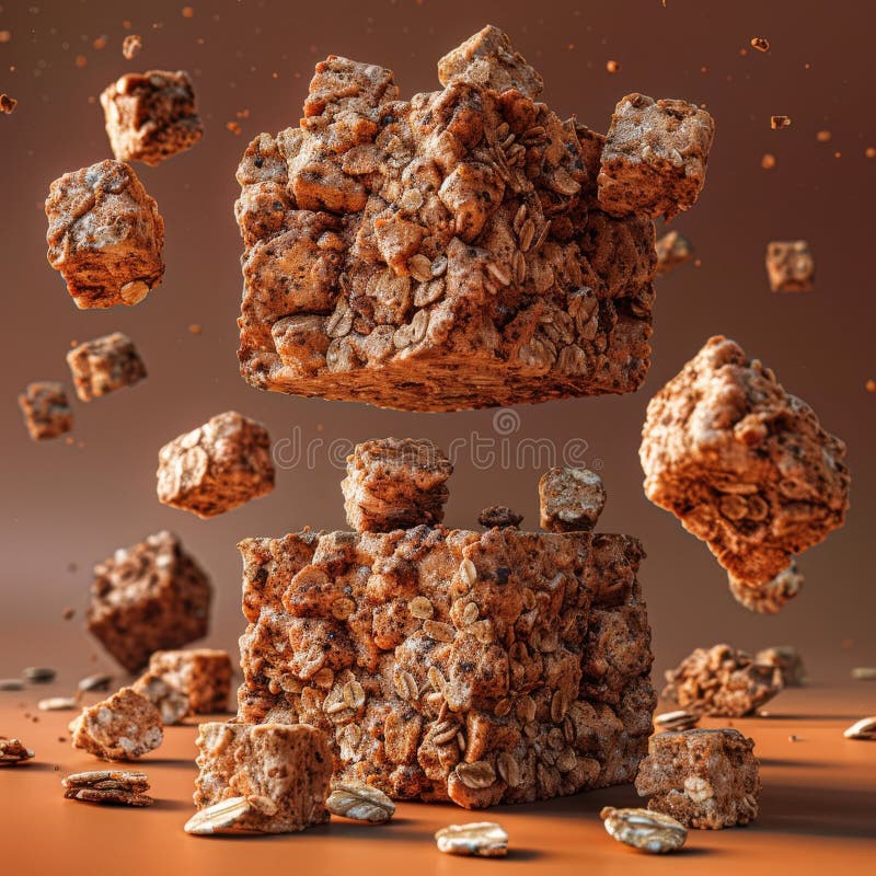 Oat Clusters Explosion stock illustration. Illustration of granola ...
