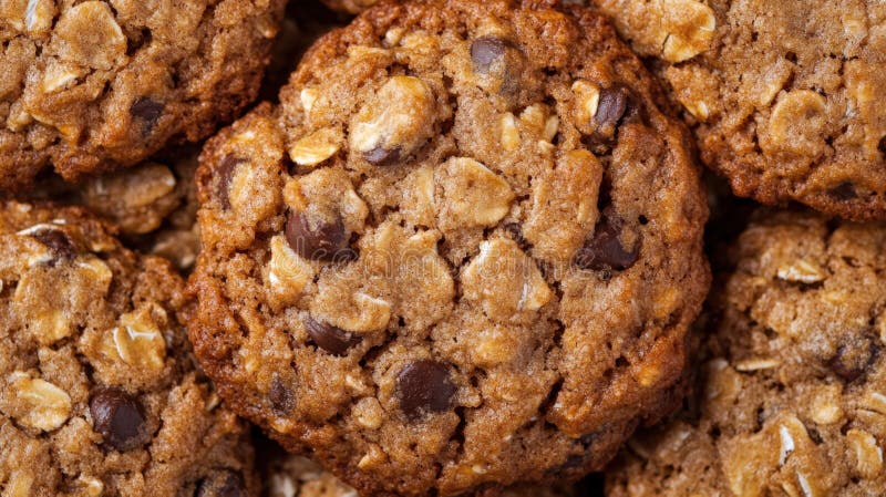 Oat Cookie Closeup Texture Background Stock Image - Image of crumble ...