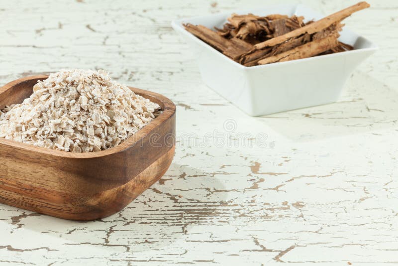 Oat Flakes with Cinnamon Sticks Stock Image - Image of energy, dried ...