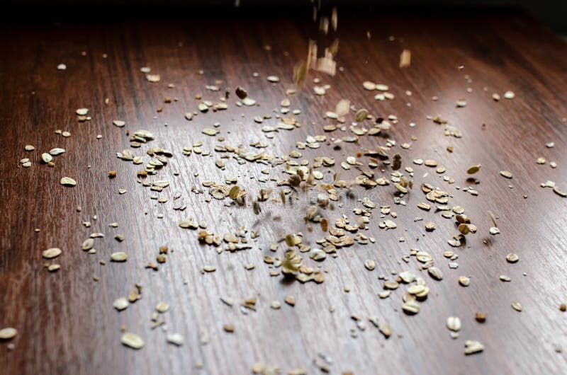Oat Flakes Sprinkled on the Table. Stock Photo - Image of health, berry ...