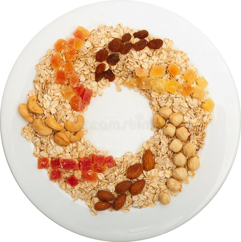 Oat Groats on a Plate with Nuts Stock Image - Image of crunchy, muesli ...