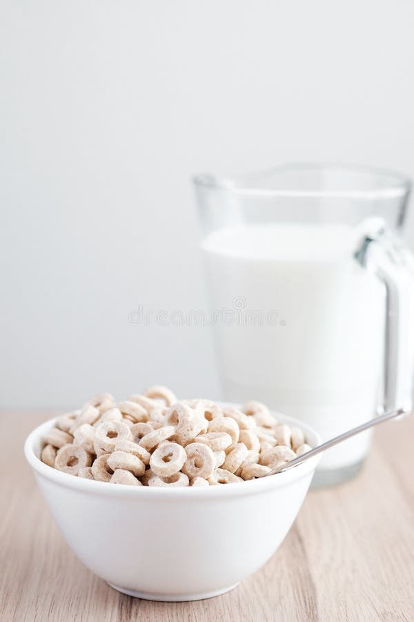 Oat rings with milk stock photo. Image of breakfast - 132936342