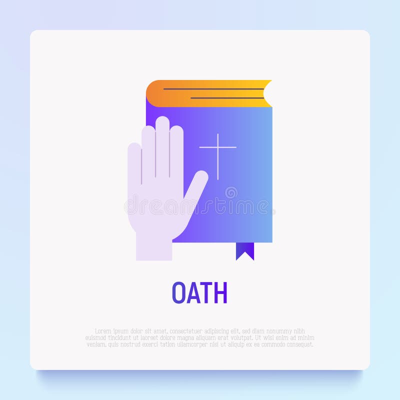 Oath Icon: Hand on Bible. Flat Gradient Style Stock Vector - Illustration of swearing, bible ...