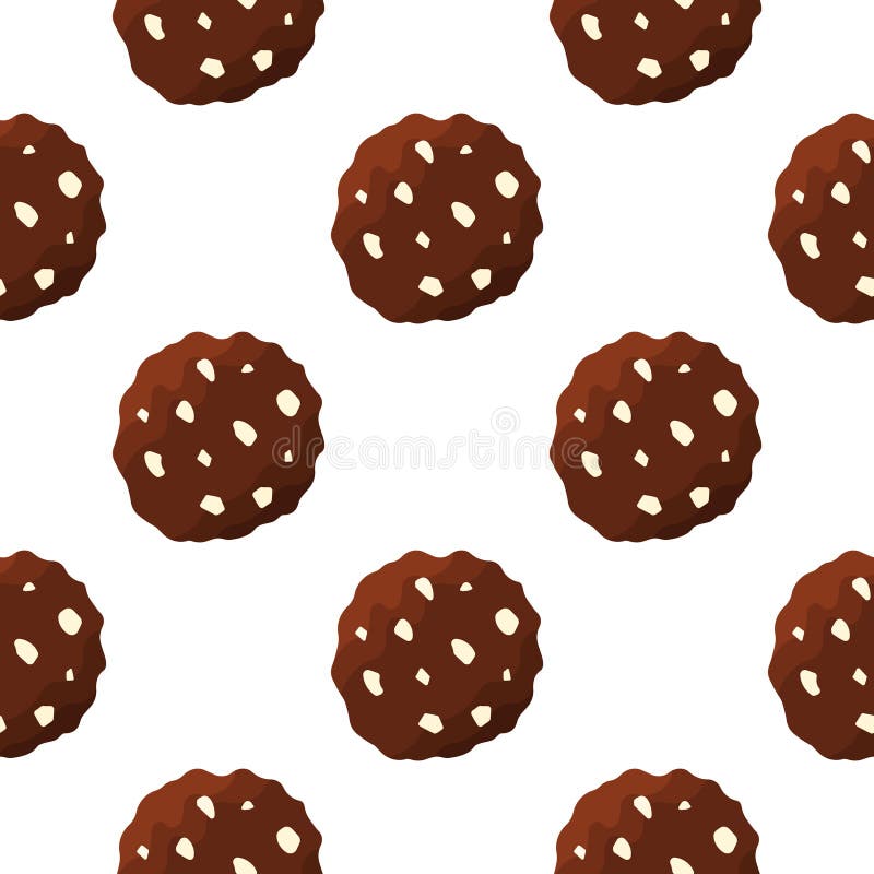 Oatmeal Chocolate Nut Cookies Food Eat Pattern Stock Vector ...