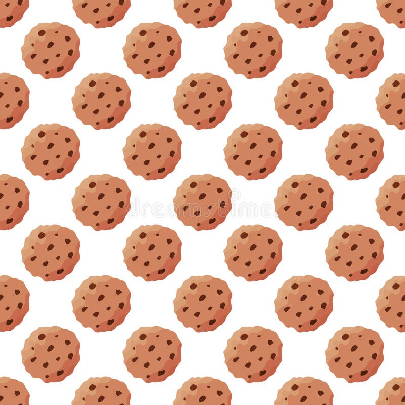 Oatmeal Chocolate Nut Cookies Food Eat Pattern Stock Vector ...