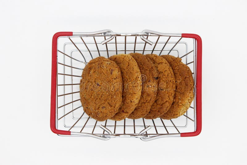 Oatmeal Cookies in Basket from Store Stock Photo - Image of sale, fancy ...