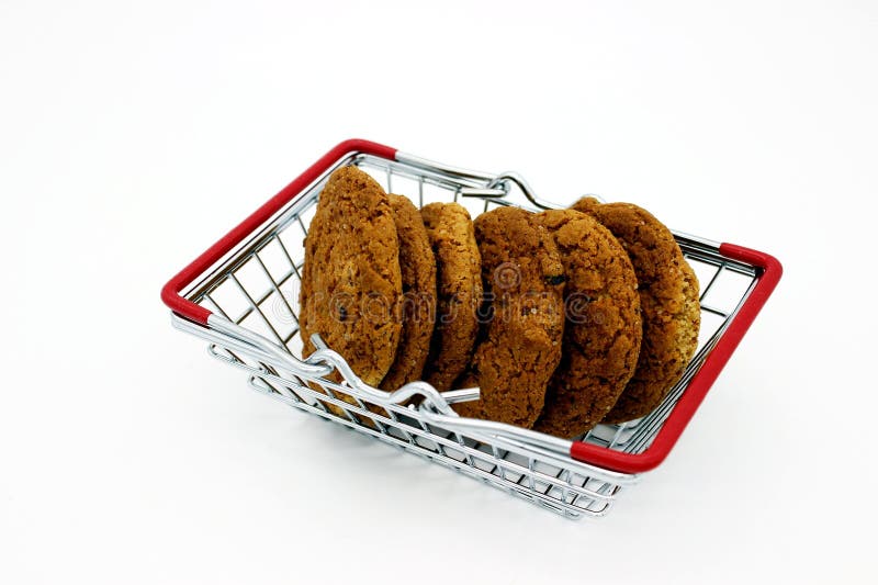 Oatmeal Cookies in Basket from Store Stock Photo - Image of basket ...