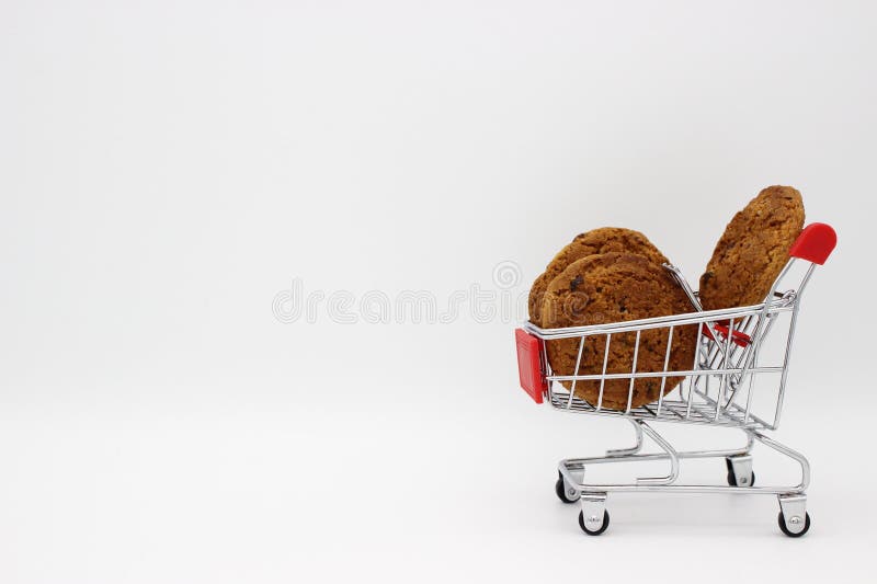 Oatmeal Cookies in Basket from Store Stock Image - Image of shopping ...
