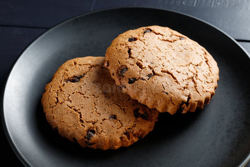 Oatmeal Cookies with Berries on Dark Stock Image - Image of cookie ...