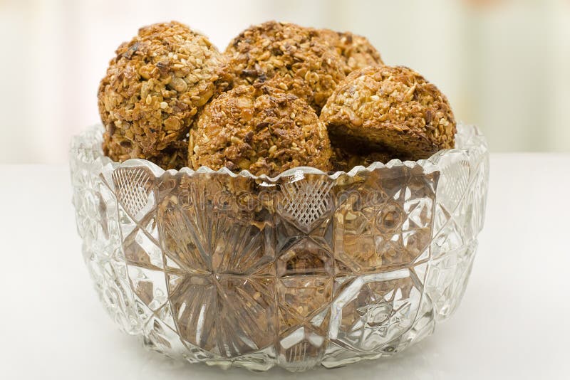 Oatmeal Cookies in a Crystal Vase Stock Photo - Image of vase, oatmeal ...