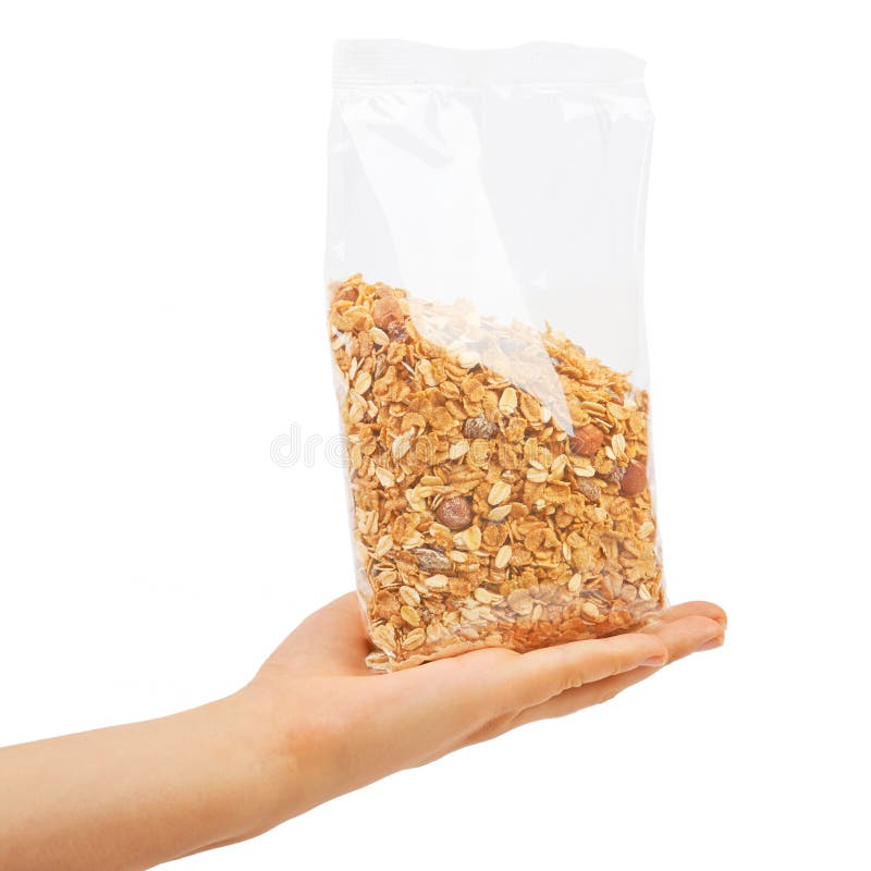 Oatmeal flakes into hand. stock photo. Image of grain - 59936420