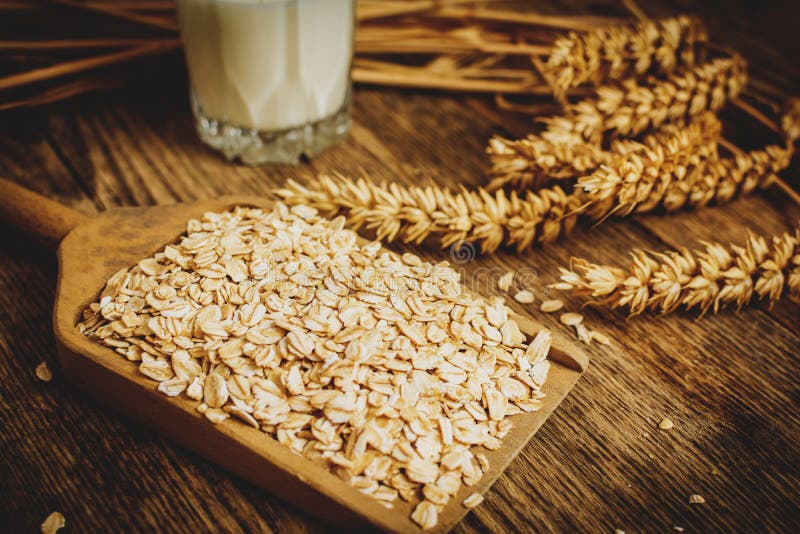 Oatmeal and grains stock photo. Image of flake, seed - 83789398