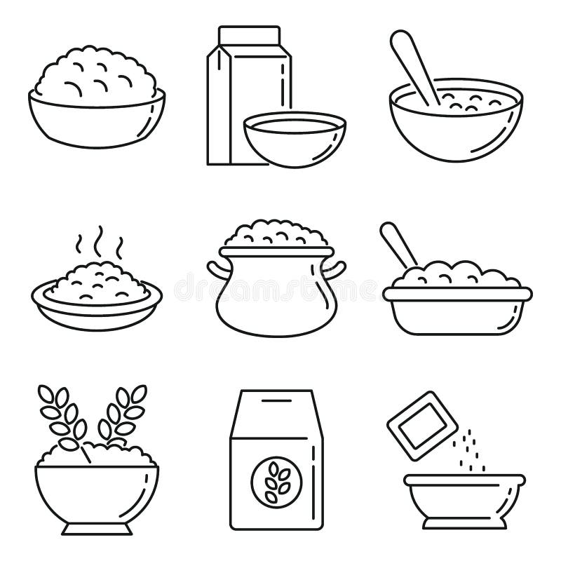 Oatmeal Icons Stock Illustrations – 530 Oatmeal Icons Stock ...