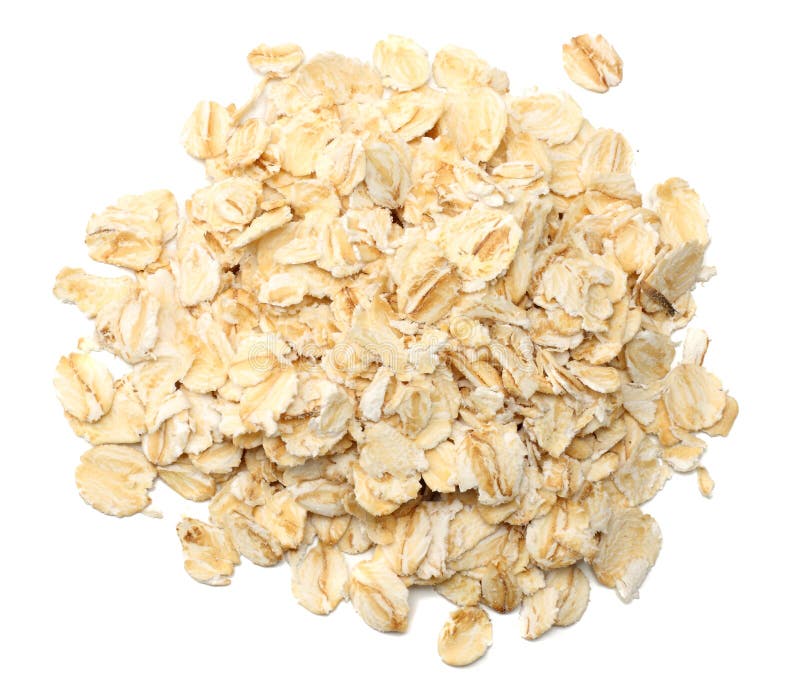 Oatmeal Isolated on White Background. Top View. Stock Image - Image of ...