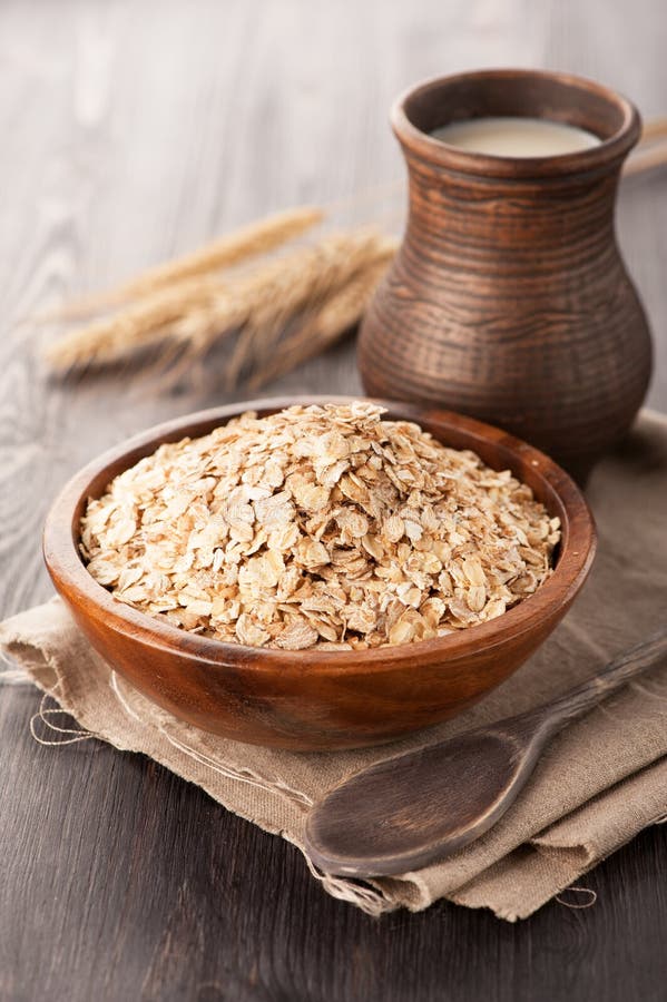 Oatmeal with milk stock image. Image of ingredient, grain - 37617635