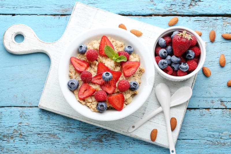 Oatmeal stock photo. Image of ingredient, meal, cutting - 97895780